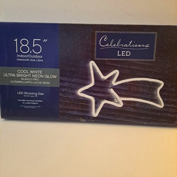 Celebrations | Wall Decor | Indooroutdoor Led Shooting Star Neon Wall ...